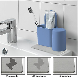 Dxspoeny 6 Pieces Water Absorbent Diatomite Coasters,Diatomaceous Earth Kitchen Soap Dish,Diatomaceous Earth Soap Holder for Kitchen Bathroom Counter(Rectangle, Square, Round)