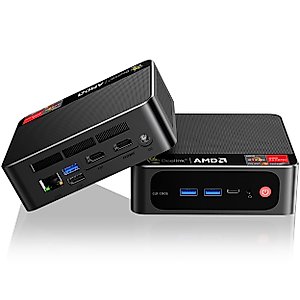 Beelink Mini PC, AMD Ryzen 5560U(Turbo 4.0GHz, 6C/12T), 16GB DDR4 500GB PCIE3.0 SSD SER5 Mini Desktop Computers, Support 4K@60Hz Triple Display/WiFi 6/BT5.2/DP1.4/HDMI2.0/USB3.2 Home/Office
