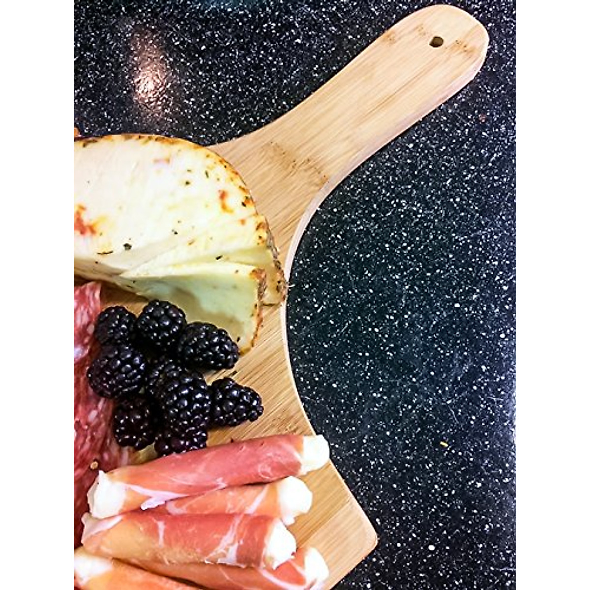 Camco Bamboo Pizza Peel, Charcuterie with Handle - Pizza & Bread Serving or Baking Board | Cutting Board & Serving Tray for Fruit, Vegetables and Cheese - (53000)