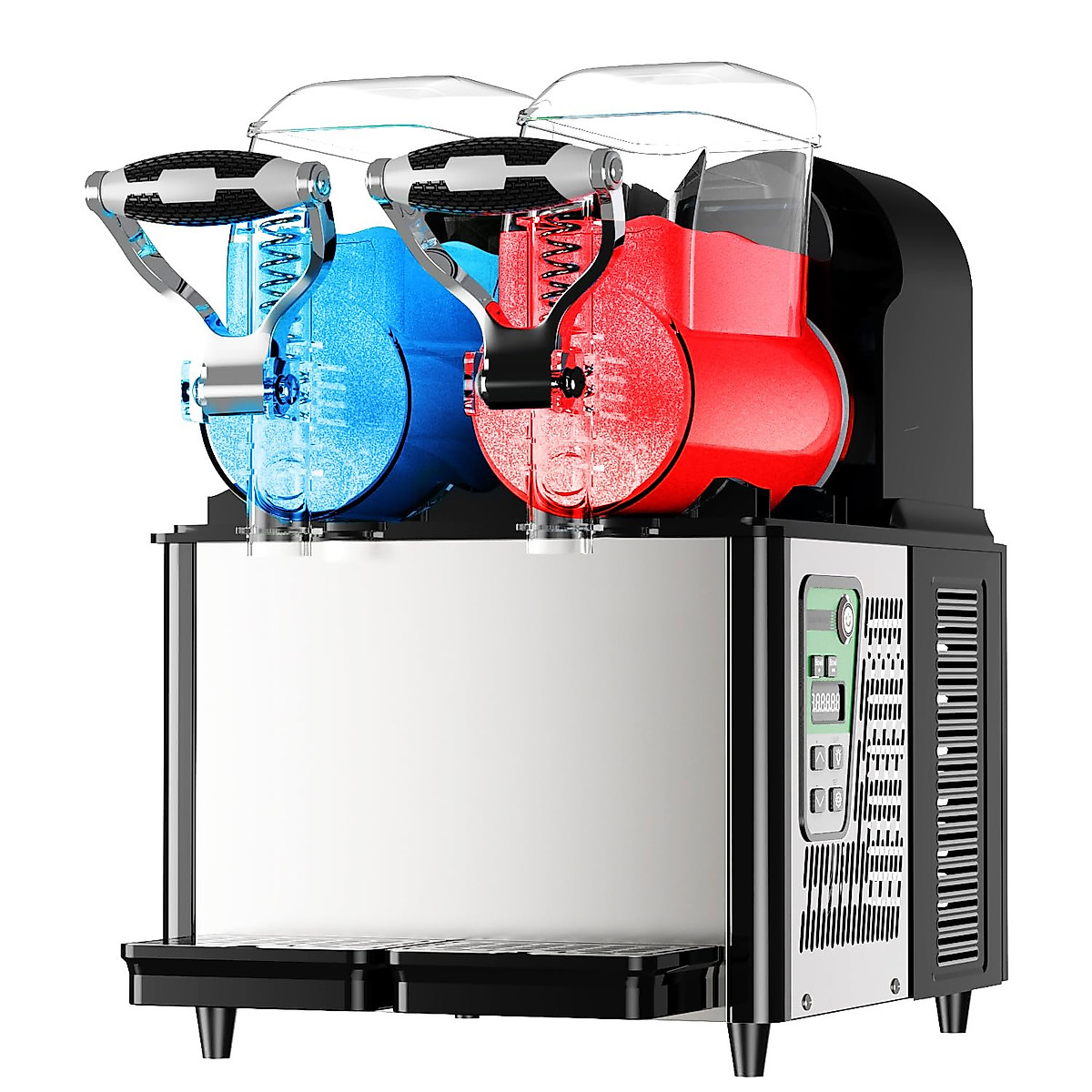 Souldou Commercial Slushy Machine,Can make alcoholic beverage, 4Lx2 Tank Margarita Maker,Frozen Drink Margarita Machine Smoothie Slushy Maker