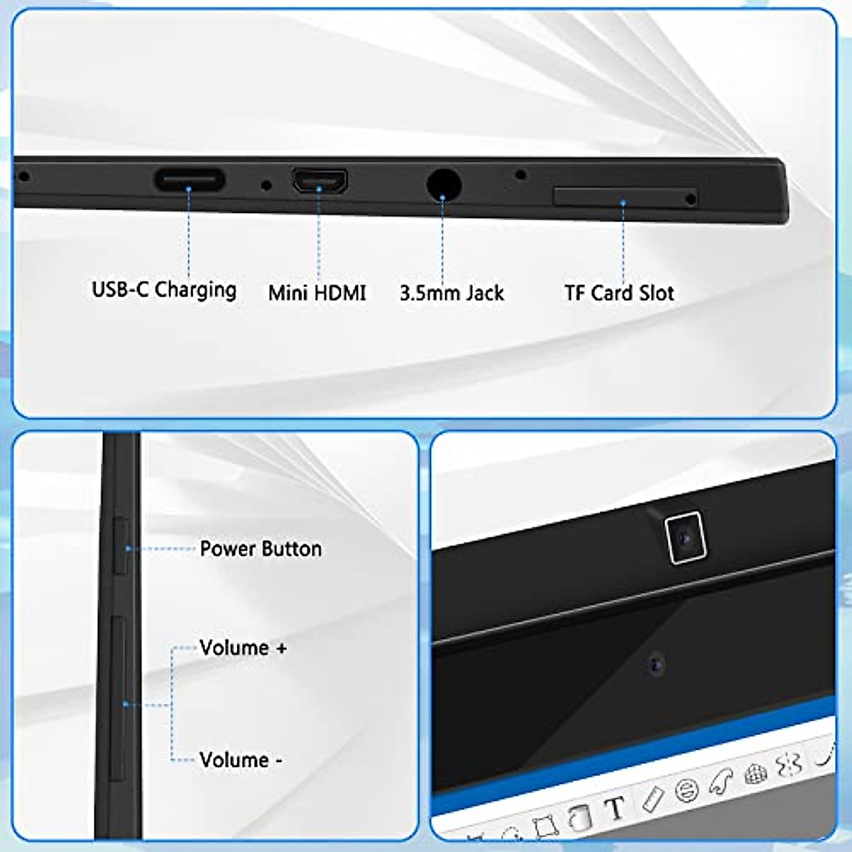 Frunsi Standalone Drawing Tablet,Android 12 Drawing-Tablet with Screen No Computer Needed 4GB/64GB Drawing Display with USB-C for Artist,Designer