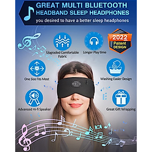 Sleep Headphones Bluetooth Headband Wireless - Upgraded Ergonomic ASMR Headphone Cool Gadget, Soft Sleeping Mask Music Sport Headband, Sleep headphones Gifts for Men Women Side Sleeper (Black)