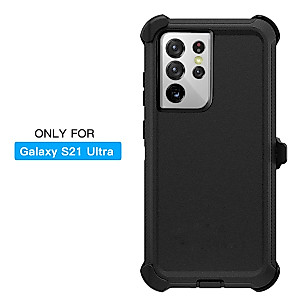 AICase Belt-Clip Holster Case for Galaxy S21 Ultra with Screen Protector, Heavy Duty Drop Protection Full Body Rugged Shockproof/DustProof Tough Military Grade Phone Cover for Samsung Galaxy S21 Ultra