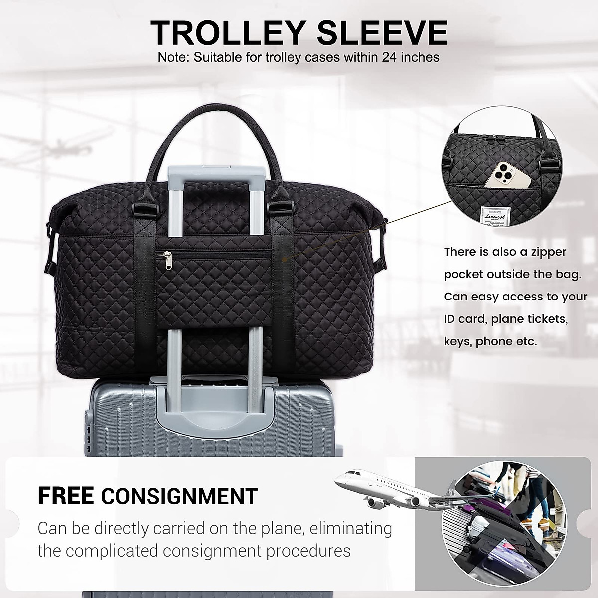 LOVEVOOK Weekender Bag for Women Cute Travel Tote Bag Gym Duffel Bag with Toiletry Bag Carry On Bag Overnight Bag with Wet Pocket Hospital Bag for Labor and Delivery