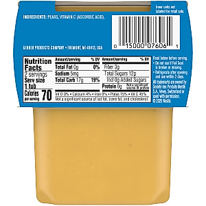 Gerber Natural for Baby 2nd Foods Baby Food Tubs, Pear, Non-GMO Pureed Baby Food, Made with Natural Fruit & Vitamin C, 2-4 OZ Tubs Per Pack (Pack of 4)