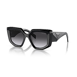 Prada PR 14ZS 1AB09S Black Plastic Fashion Sunglasses Grey Gradient Lens