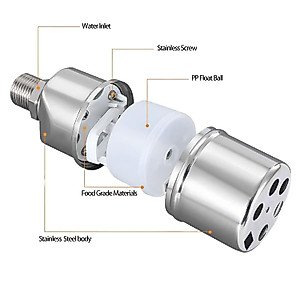 MEUPMEOP 1/2'' Automatic Water Level Control Valve Auto Shut Off Ball Mini Float Valve 304 Stainless Steel Float Valve