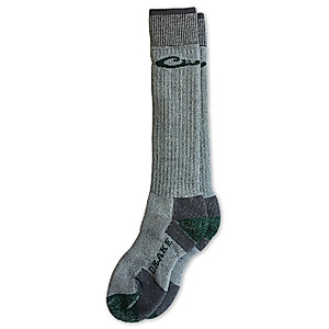 Drake 80% Merino Wool Heavyweight Cold Weather Tall Boot Socks 1 Pair (Grey/Green, Men's Shoe Size 9-13 - Sock Size Large)