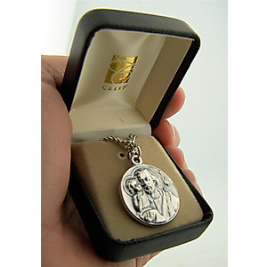 CB Silver Toned Base Patron Saint Joseph the Worker Father Medal, 7/8 Inch