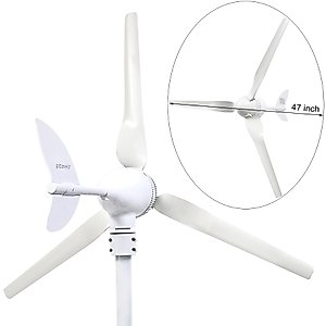 Pikasola Wind Turbine Generator 400W 12V, Wind Generator Kit with Charge Controller, Wind Power generator for Marine, RV, Home, Windmill Generator Suit for Hybrid Solar Wind System