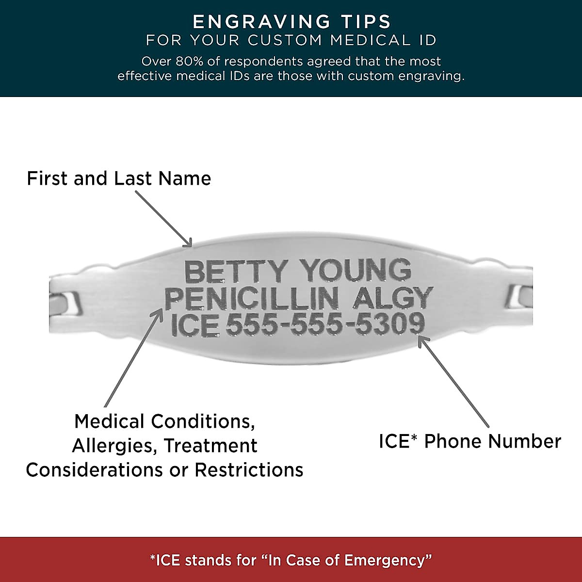 Medical Alert Bracelet For Women, Purple and Silver Stainless Steel Heart Link Bracelet, Custom Engraving, 1 Year Warranty, Custom Sized, Waterproof and Durable, Lauren's Hope Medical ID (Purple and Silver, 6.5 inch)