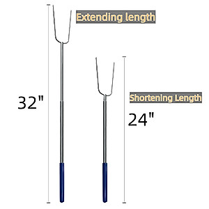 RAOMEIDE 32" Heavy Duty Hot Dog Sticks for Campfire, Marshmallow Roasting Sticks for Fire Pit, Smores Sticks for Fire Pit Long, Smores and Marshmallows Skewers 2 Pack