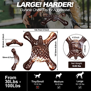 Super Tough Dog Chew Toys - for Aggressive Chewers Large Breed,Dog Toys, Bone Toy Nylon Durable Dogs Extreme, Real Beef Flavor to Keep Busy