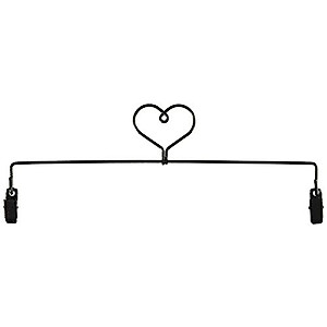Ackfeld Manufacturing 12in Heart Clip Holder Hanger, Charcoal, 0.3x15x8.5 inch