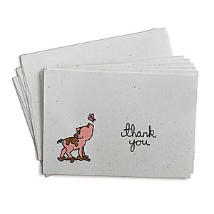 Little Piggy Thank You Cards - 24 Greeting Cards with Envelopes