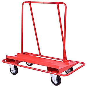 Goplus Drywall Sheet Cart, Heavy Duty Panel Dolly Cart with 4 Swivel Wheels, Handling Wall Panel, Sheetrock, Wood Panel, Rolling Dolly for Garage, Home, Warehouse