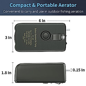 Uniclife Aquarium Air Pump Battery-Operated with Air Stone and Airline Tubing Portable Outdoor Fishing Oxygen Pump for 30 Gallon Fish Tank