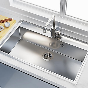 KONE Kitchen Sink Stopper Strainer Replacement for Standard 3-1/2 Inch Spin and Seal Drains with Threaded Stopper Function, Stainless Steel Sink Strainer, Twist Lock Basket Strainer Replacement