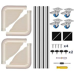 SPACECARE Mini Fridge Stand Furniture Dolly Mobile Roller with 4 Locking Wheels-Base Adjustable Refrigerator Washing Machine Stand Moving Cart- Appliance Dolly Cart Roller Pedestal -Off White