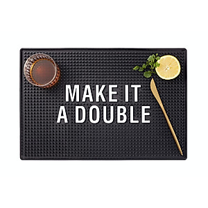 Bar Mat for Home Bar Decorations - Man Cave Basement Presents Decor Idea Dad Son Husband Father’s Day - Housewarming - College - New Home - Rubber Bar Service Spill Mat (12 x 18 inches)