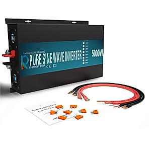 WZRELB RBP-500012S Pure Sine Wave 5000W (10000W Surge) 12V Power Inverter DC to AC Power - Solar, RV, Black