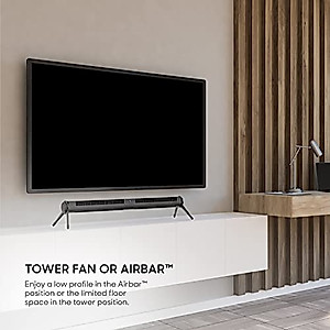 Sharper Image AXIS 42 Airbar Tower Fan with Remote Control, Black