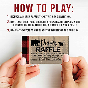 Hadley Designs 25 Baby Shower Diaper Raffle Tickets For Baby Shower Boy-Lumberjack Baby Shower Games For Boys, Diaper Raffle Cards, Baby Raffle Tickets, Baby Shower Invitation, Baby Shower Ideas