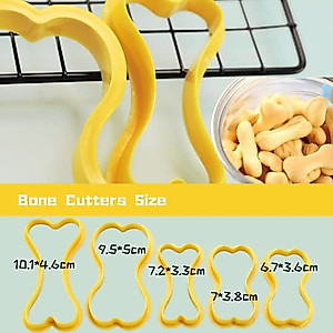 Crethinkaty Cookie Stamp Set, 5 Pieces Cookie Cutter Biscuit Cutter SePlastic Press Shape Round Flower Heart Shape