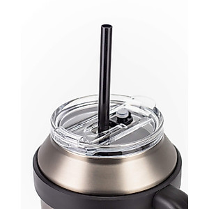 REDUCE Cold1 50 oz Reusable Mug Tumbler with Handle - Insulated Stainless Steel Water Bottle for Home, Office and Gym; Straw or Sip Leakproof Lid When Closed. Keeps Drinks Ice Cold All Day - Charcoal