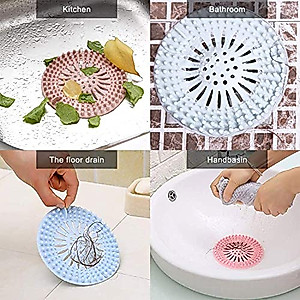 Hair Drain Catcher, Round Shower Drain Covers for Shower, Silicone Hair Catchers,Easy to Install and Clean Suit for Bathroom Bathtub and Kitchen Drain Protector 4 Pack