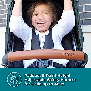 Contours Legacy Convertible Stroller, Single-to-Double Design, Reversible Seats, UPF 50 Sun Canopy, Height Adjustable Handle, 5-Point Safety Harness, Plenty of Storage - Washed Teal