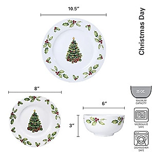 Pfaltzgraff Christmas Day Dinnerware Set, Service For 8, White