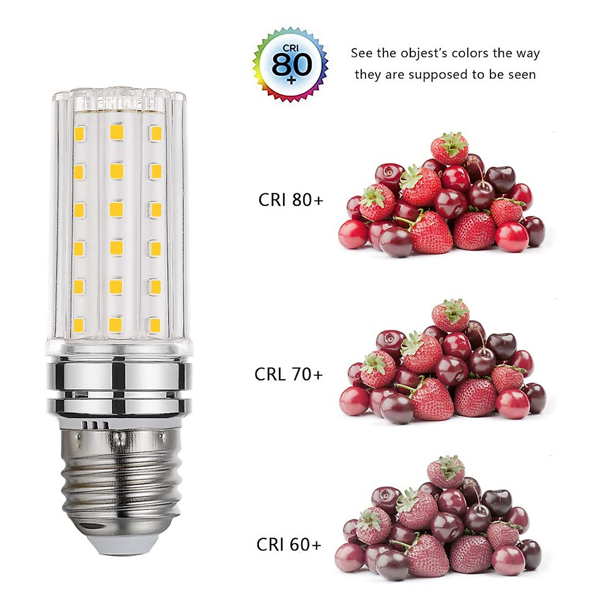 BOGAO E26 LED Bulb, 12W White 6000K LED Bulbs, 80-100 Watt Light Bulbs Equivalent, E26 Screw Base,1200 Lumens LED Lights （4 Pack White）