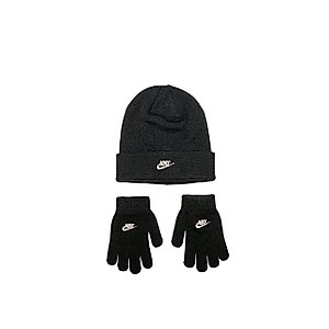 Nike Girls' Beanie & Gloves 2 Piece Set (Black) One Size Fits All (7-16)
