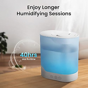 YOGIN humidifiers for Bedroom, 3L Ultrasonic Cool Mist Humidifiers for Home Baby NTop Fill Smart Air Humidifier Runs for up to 40 Hours