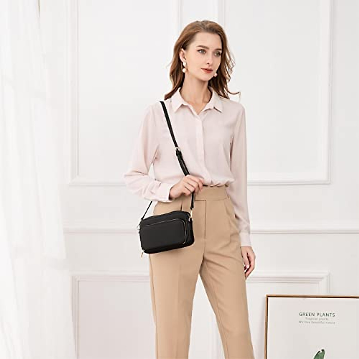 Purse Handbag Crossbody Bags for Women Womens Cross Body Small Cute Purses Shoulder Bag Handbags Everyday (black)