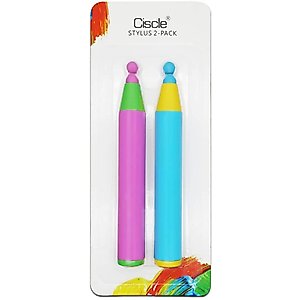 CISCLE Youth Series Kids Stylus Pen for Touch Screen, Fun Crayon Stylus Compatible for Apple iPad Air Mini Pro, Kids Edition Tablet, Dragon Touch, Galaxy Tab A E, Chromo Android Tablets (2 Pack)