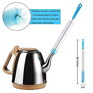 ALINK 8-Pack Bottle Cleaning Brush Set - Long Handle Bottle Cleaner for Washing Narrow Wine/Beer Bottle, Thermos, Hummingbird Feeder, Sport Well, Plus Kettle/Straw Brush