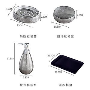 CZDYUF Handmade Retro Ceramic Bathroom Five-Piece Set Wash Bathroom Toilet Supplies Set Wedding Wash Set