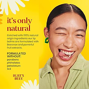Burt's Bees Watermelon Lip Balm, Lip Moisturizer With Responsibly Sourced Beeswax, Tint-Free, Natural Conditioning Lip Treatment, 1 Tube, 0.15 oz.
