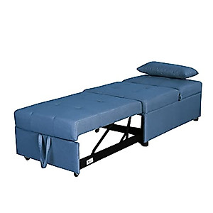 FANYE 3-in-1 Upholstered SofaChair Convertible Single Sleeper Couch Bed, Modern Pull Out Lounger Armchair W/Adjustable Backrest for Home Office Apartment Furniture