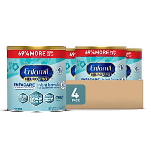 Enfamil NeuroPro EnfaCare High Calorie Premature Baby Formula, Milk-Based with Iron, Brain-Building DHA, Vitamins & Minerals for Immune Support, easy-to-digest proteins, Baby Milk, 23 Oz Can, 4 Count