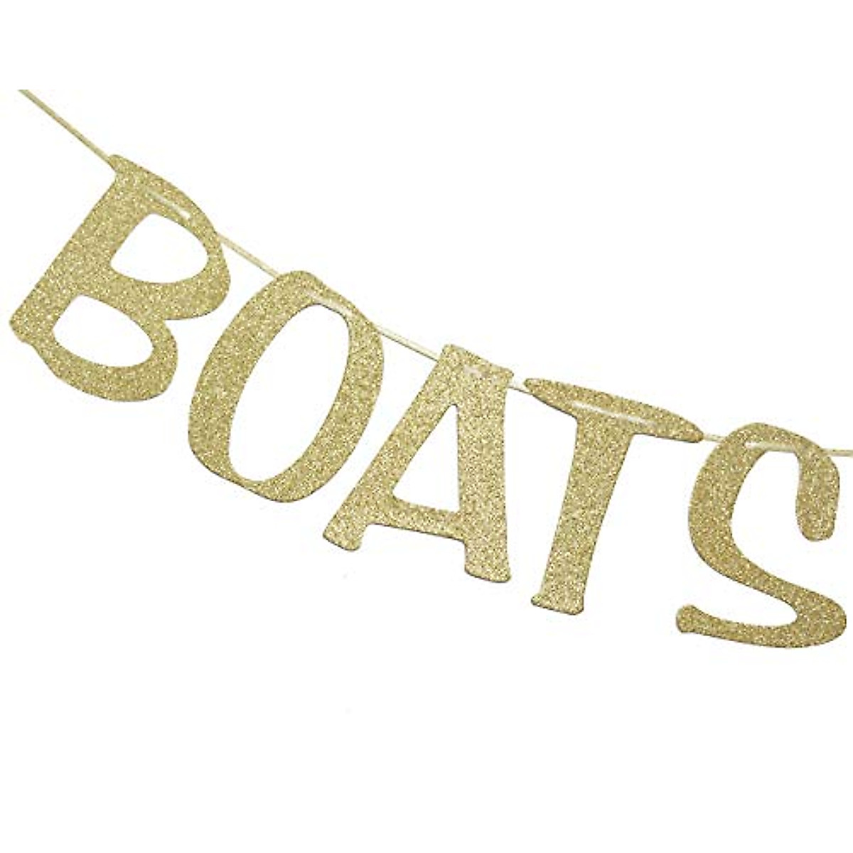 Boats N' Hoes Banner Sign Garland Gold Glitter for Bachelorette Nautical Theme Engagement Bridal Shower Birthday Decor Photo Booth Props
