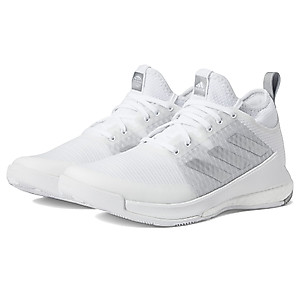 adidas Women's Crazyflight Mid Volleyball Shoe, White/Silver Metallic/Grey, 8.5