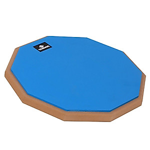 12 inch drum pad,double sided drum pads,snare drum pad with drumsticks and storage bag for drum practice beginner (12'', Blue)