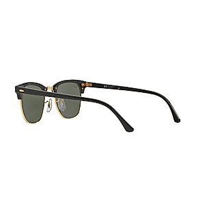Ray-Ban RB3016 Clubmaster Sunglasses (51 mm, Solid Black G15 Lens Non-Polarized Lens)