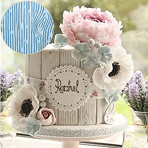 JOERSH 6 Pack Fondant Impression Mat Wood Fondant Mold Set, Embossed Tree Bark/Brick Wall/Flower/Cobblestone/Stone Wall Texture Design Mold for Chocolate Cupcake Topper Wedding Cake