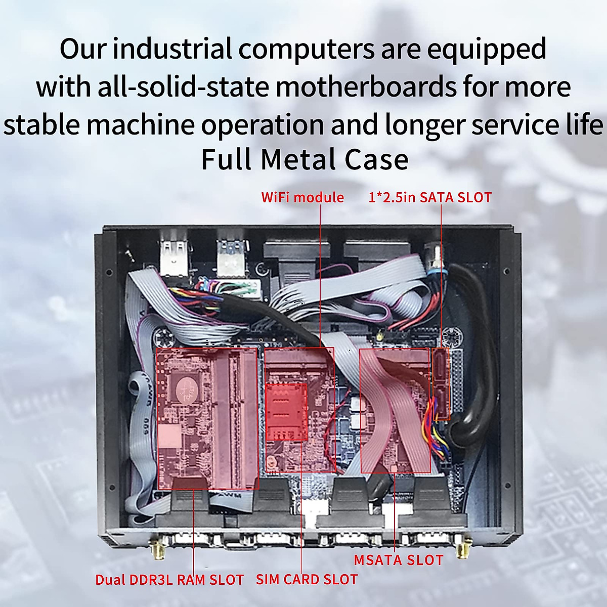 Kinupute Fanless Mini PC, Industrial Desktop Computer Core i5-4200U 1.6-2.6GHz, Windows 10 Pro, 8GB RAM, 128GB SSD, 2xNICs, 2xCOM RS232, 4xUSB 3.0, HDMI/VGA Ports, Support Auto Power On