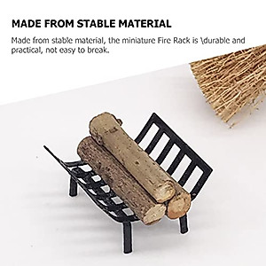 Alasum Outdoor Furniture Outdoor Furniture Miniature BBQ Grill Oven Model Roasting Cart Firewood Rack Holder 1:12 Furniture Garden Lawn Fireplace Photography Props Kids Toys Kids Toys