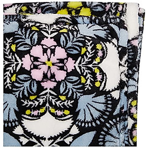 Vera Bradley Women's Fleece Fleece Travel Blanket with Trolley Sleeve, Plaza Medallion, One Size